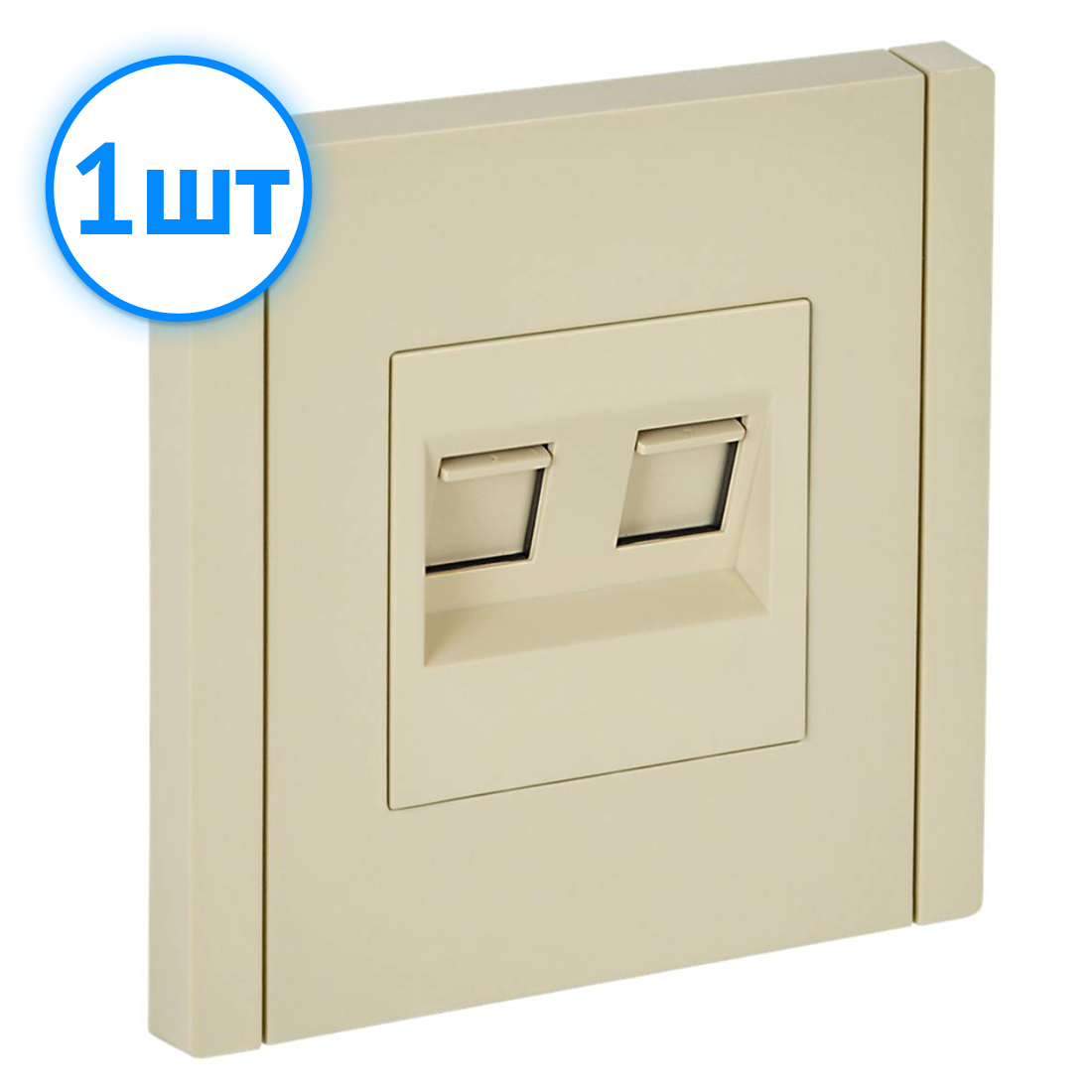 Розетка компьютерная IEK FORTE&PIANO двойная RJ45 кат.5E FP433 ваниль FP-K20-1-K10