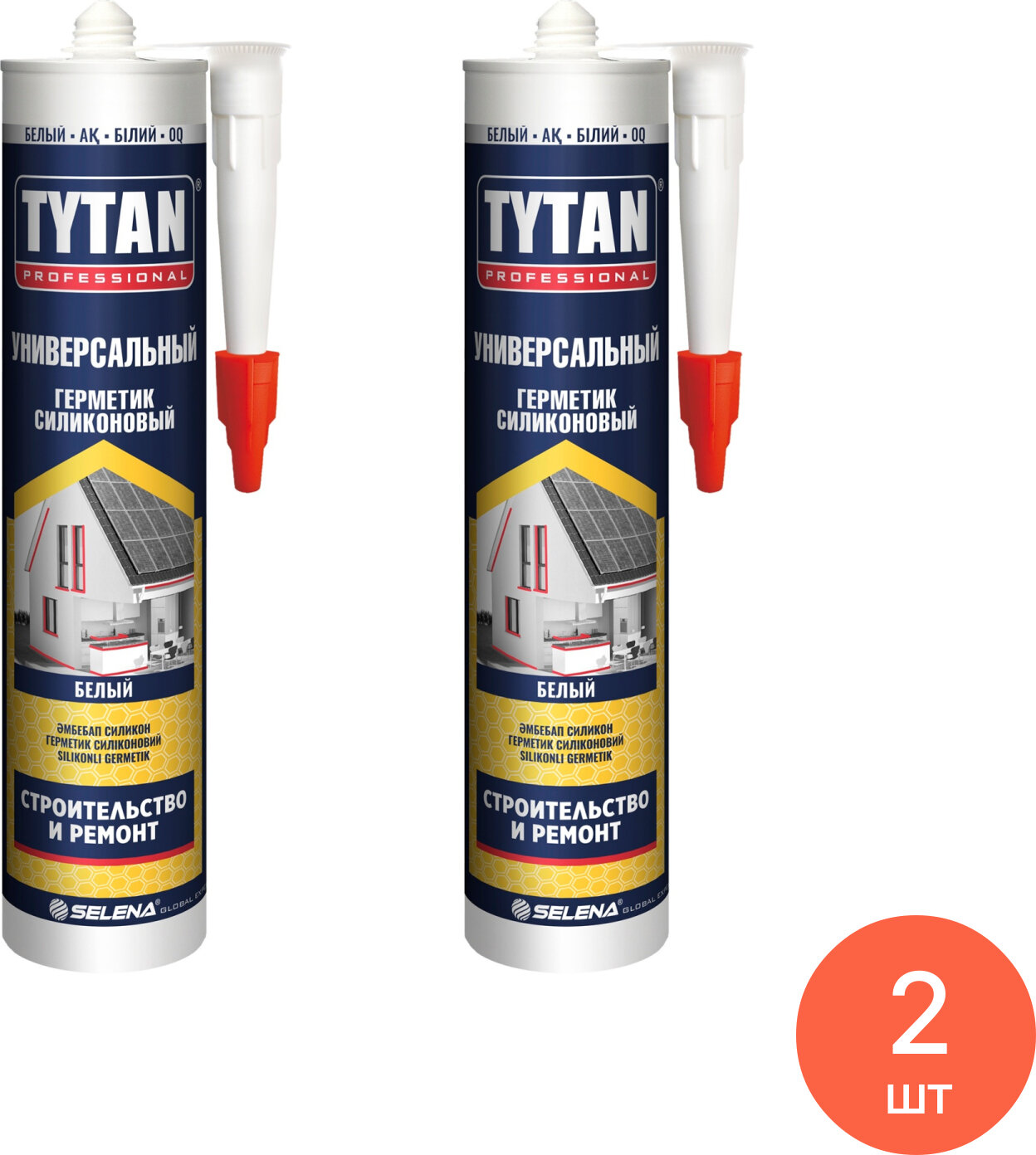Герметик силиконовый TYTAN Professional / Титан Профессионал универсальный, белый, 280мл / строительство и ремонт (комплект из 2 шт)