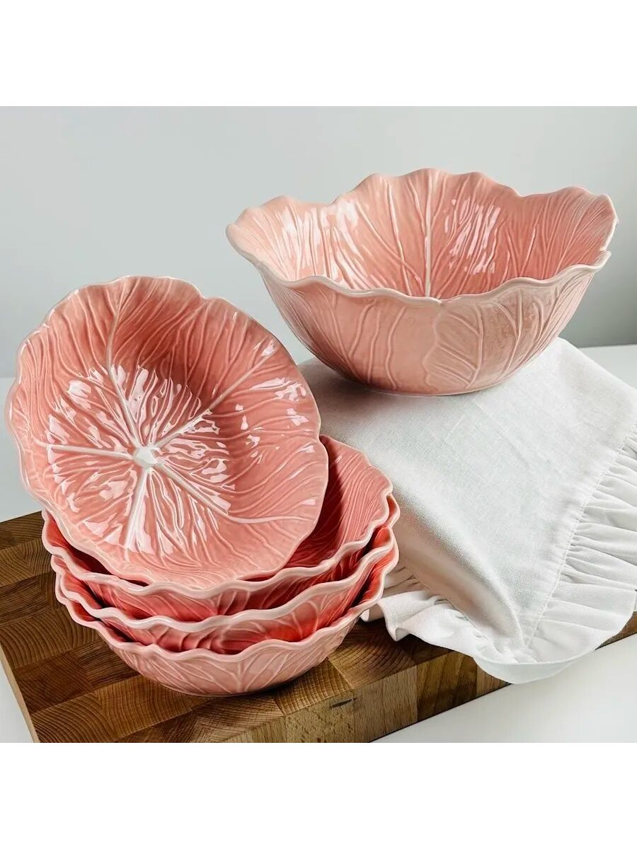 Набор из 5 салатников Lenardi Капуста 27/19см фарфор