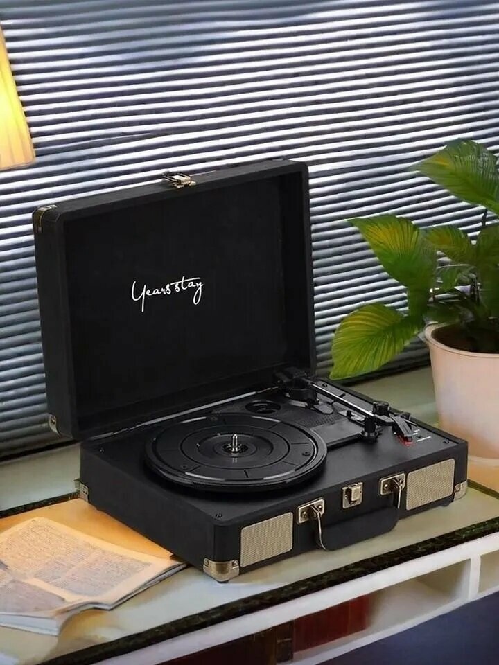 Виниловый проигрыватель патефон AudioRetro AR-007, AUX разъём, Bluetooth, 3 скорости воспроизведения, Проигрыватель виниловых пластинок ретро