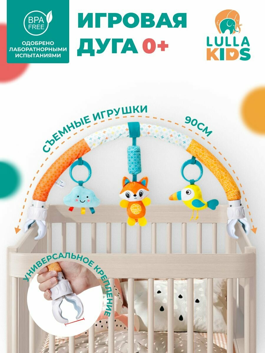 Игровая дуга с игрушками подвесками в кроватку