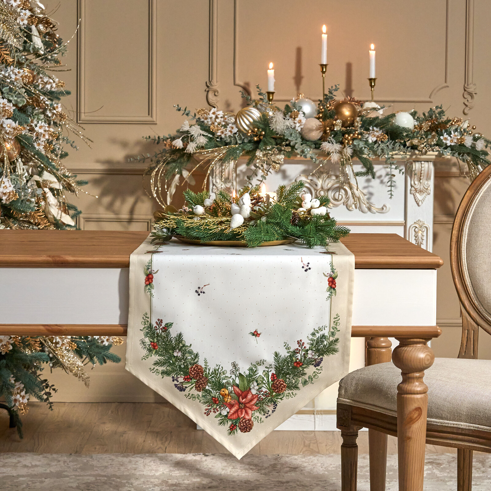 Дорожка на стол celebration, 45х300см, бежевый, 100% хлопок, твил KSG-850-734-33