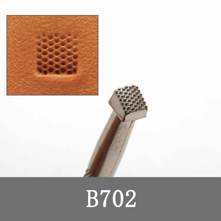 Штамп для тиснения кожи, рифлёная ручка, сталь, 105 мм, клише.