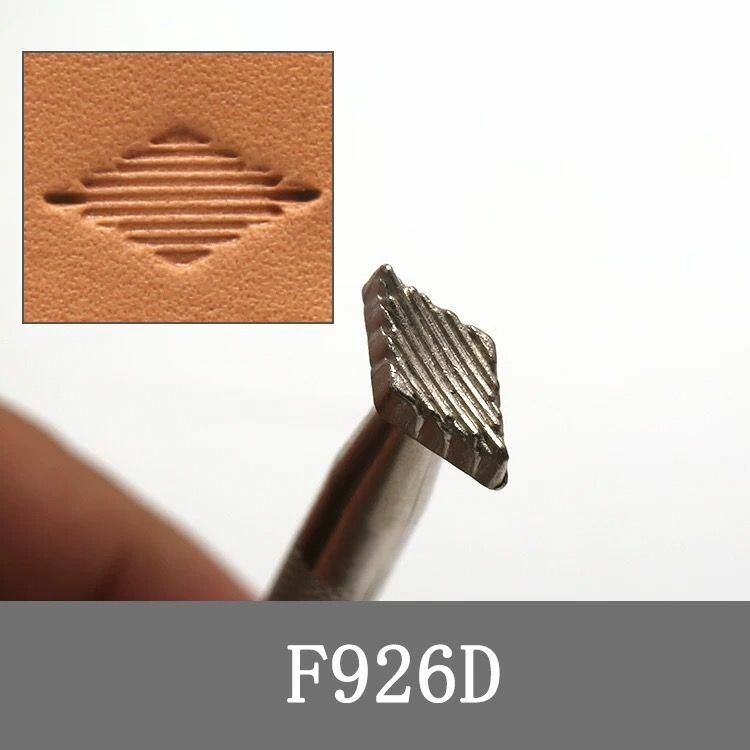 Штамп для тиснения кожи, рифлёная ручка, сталь, 105 мм, клише.