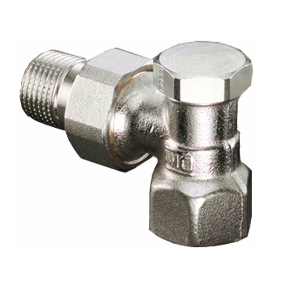 Вентиль на обратную подводку Oventrop "Combi 2", Ду15 1/2", угловой, никелированная латунь, art. 1091062