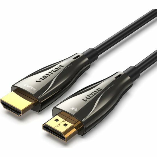 Кабель Vention оптический HDMI v2.1 19M/19M - 15м. Черный