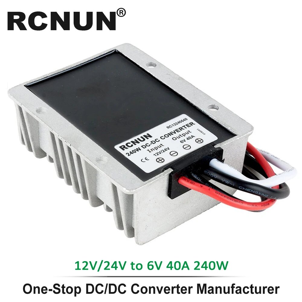 RCNUN Преобразователь напряжения понижающий 10-36В в 6В 12V 24V to 6V 40A