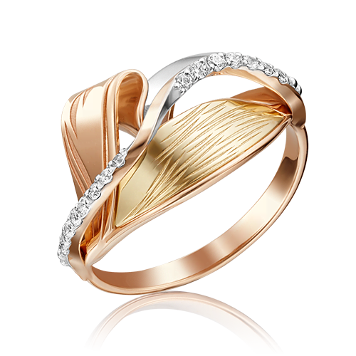 Кольцо PLATINA, красное золото, 585 проба, фианит