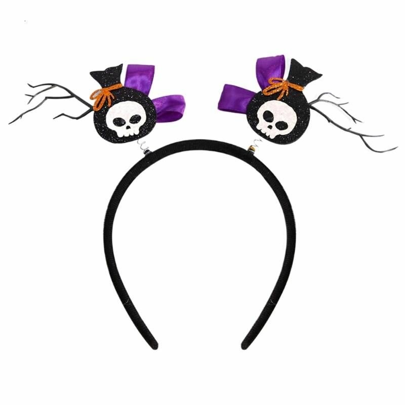 Ободок для девочек в форме тыквы/пауков, макияж, тематика Хэллоуина, Пакетик для конфет в виде черепа с