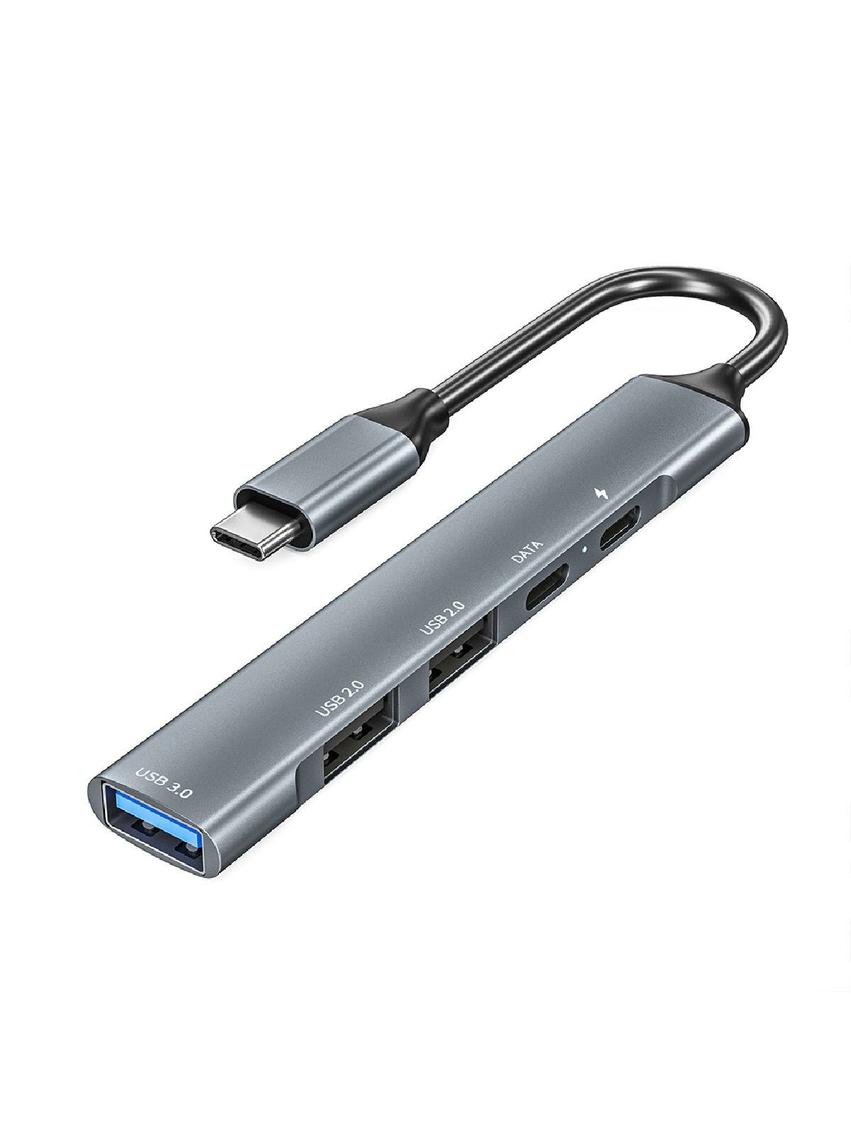 USB Hub 3.0, 5 in 1 Type C Docking Station with 65W PD Charging and Aluminum Alloy Fuselage for Windows, for Mac, Linux