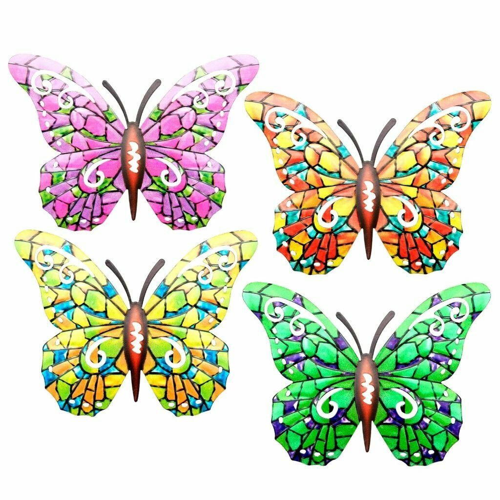 1 комплект из 4-х, кованых железных бабочек, домашних настенных подвесных украшений