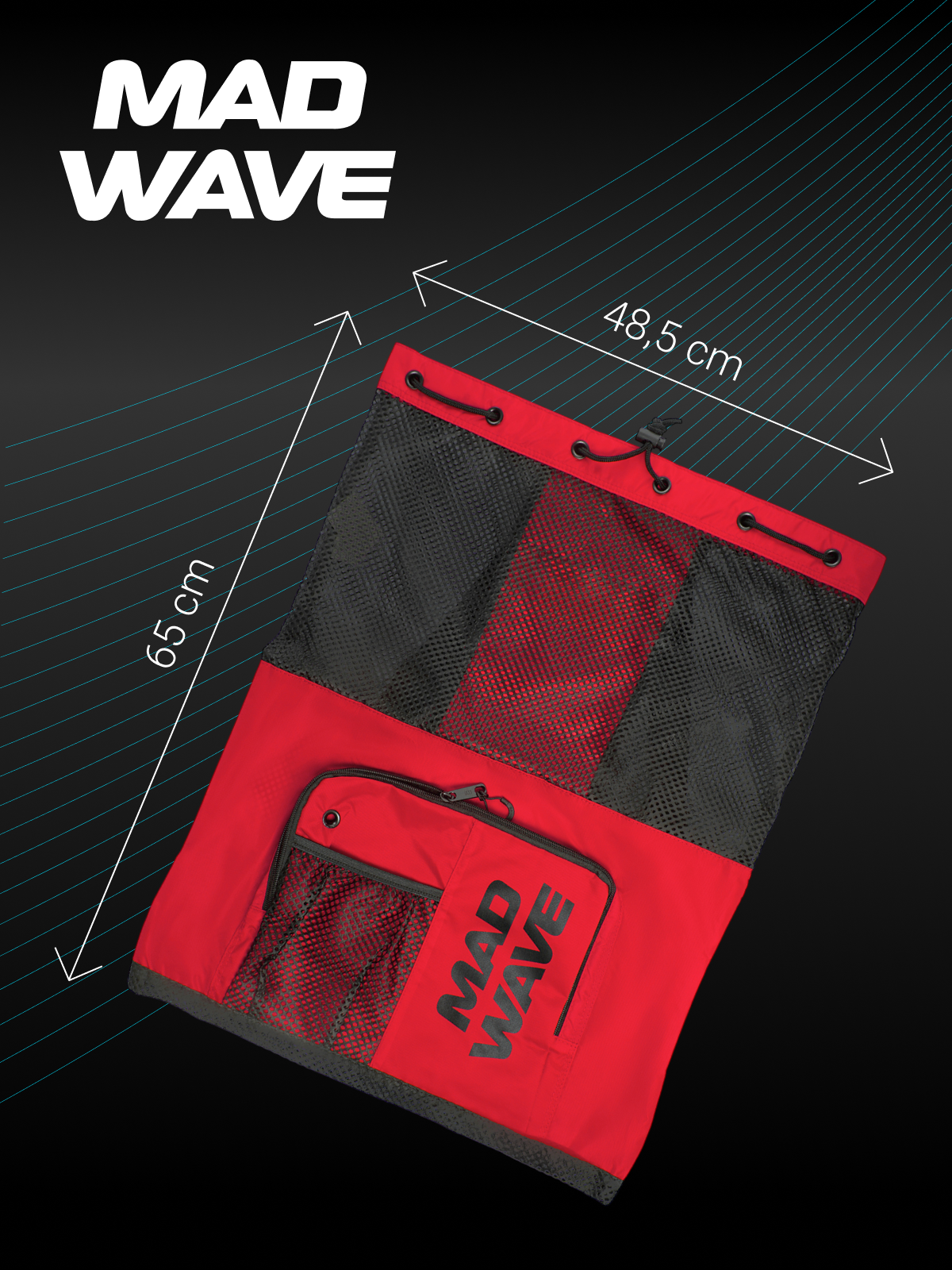 Мешок для инвентаря MAD WAVE Vent dry bag, размер 65*48.5см, нагрузка 3 кг, цвет красный — фото 1