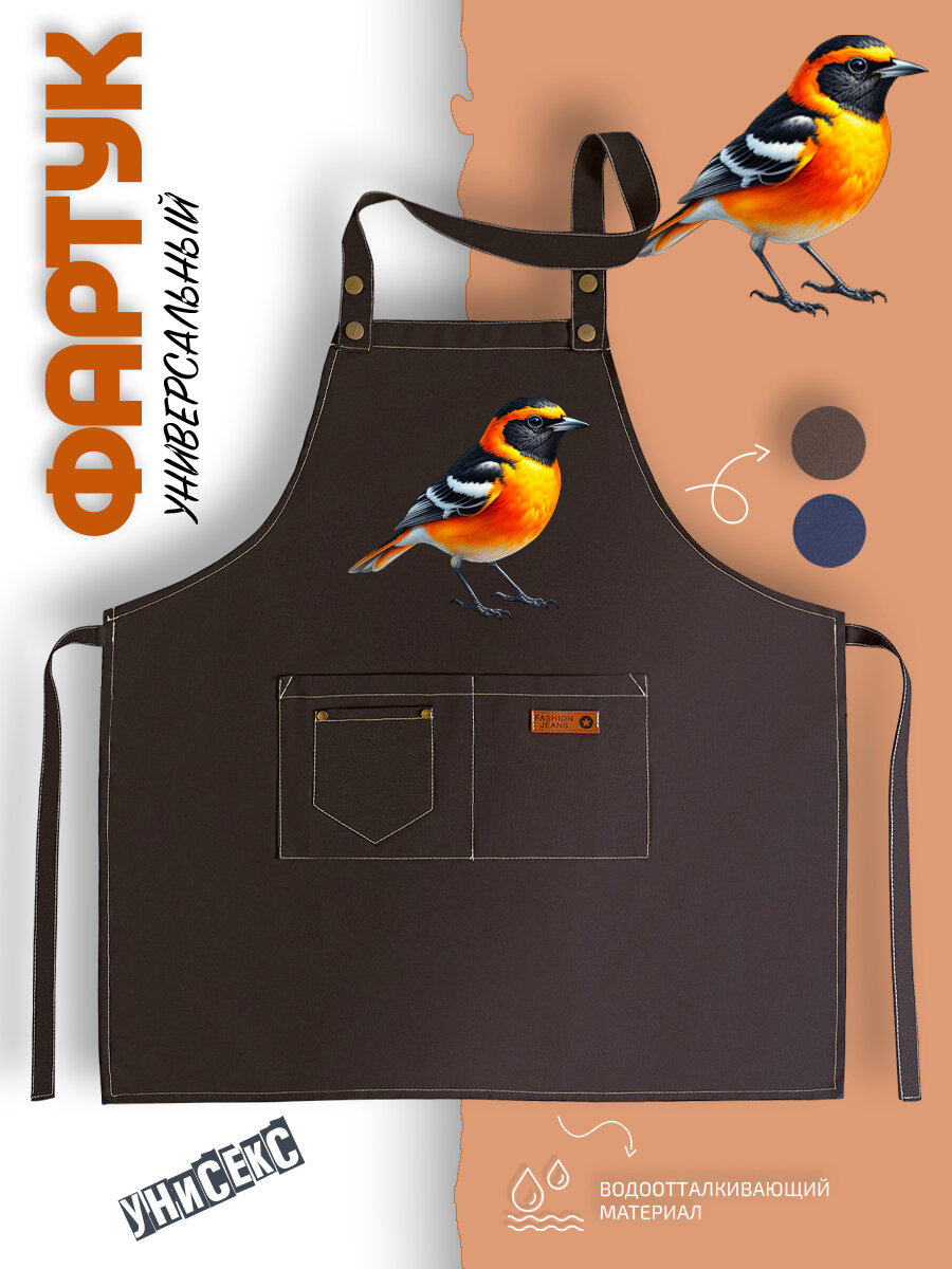 Фартук кухонный иволга уневерсальный с принтом поварской для кухни