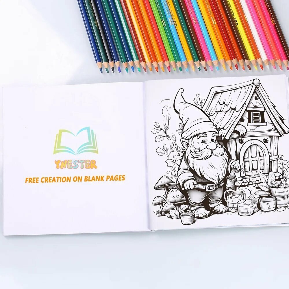 Книжка-раскраска в стиле гномов, Альбом для рисования Гном, высокое качество Книга каракулей 20 см*20 см, подходит для раскрашивания как взрослыми, так и детьми