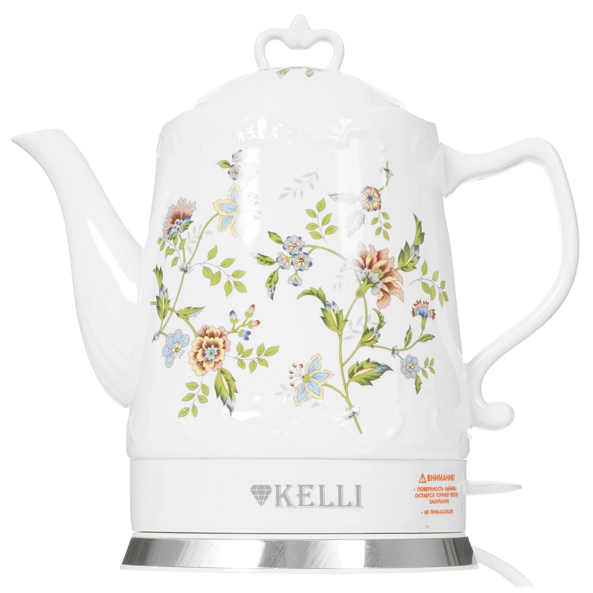 Электрочайник KELLI "KL-1401", керамика, скрытый нагревательный элемент, 2400Вт