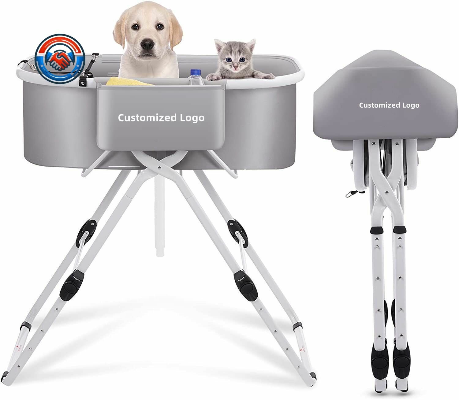 Ванночка для купания животных, удобная переносная мойка для собак и кошек, складная ванна для дома и дачи, легкая в использовании, компактная ванночка для груминга