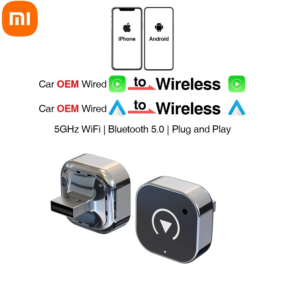 Xiaomi Wireless CarPlay Android Auto адаптер USB Dongle Smart Mini Box Plug And Play Универсальный для VW Toyota Nissan Honda Benz