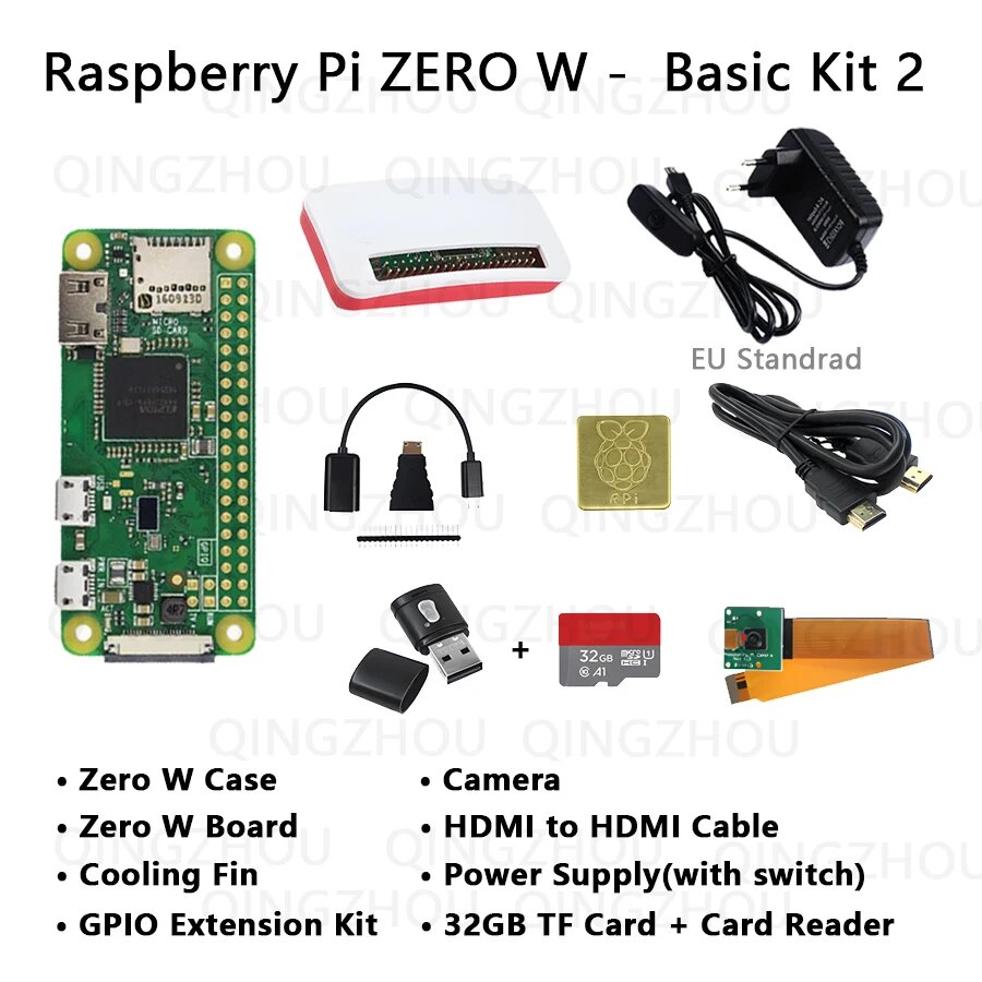 Raspberry Pi Zero W ZERO W-Solder 512 МБ KIT 2 EU no Solder