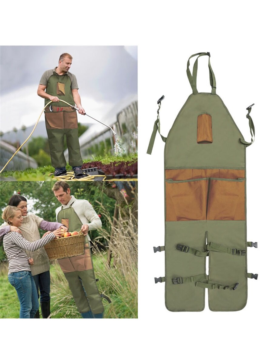 Садовый фартук Фартук для рабочего инструмента из износостойкого полотна с большими карманами