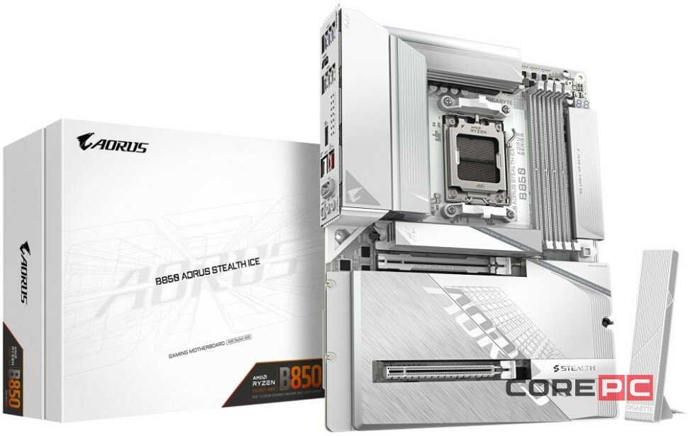Материнская плата Gigabyte B850 AORUS STEALTH ICE, LGA1851, Intel B850, DDR5 DIMM