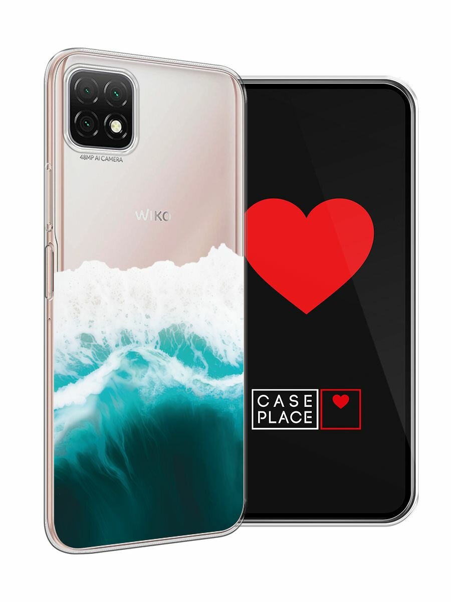 Чехол на Wiko T3 / Вико Т3 с принтом "Большая волна", прозрачный — фото 1