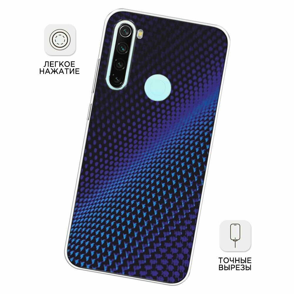 Чехол на Xiaomi Redmi Note 8 / Сяоми Редми Нот 8 с принтом "Синий карбон" — фото 1