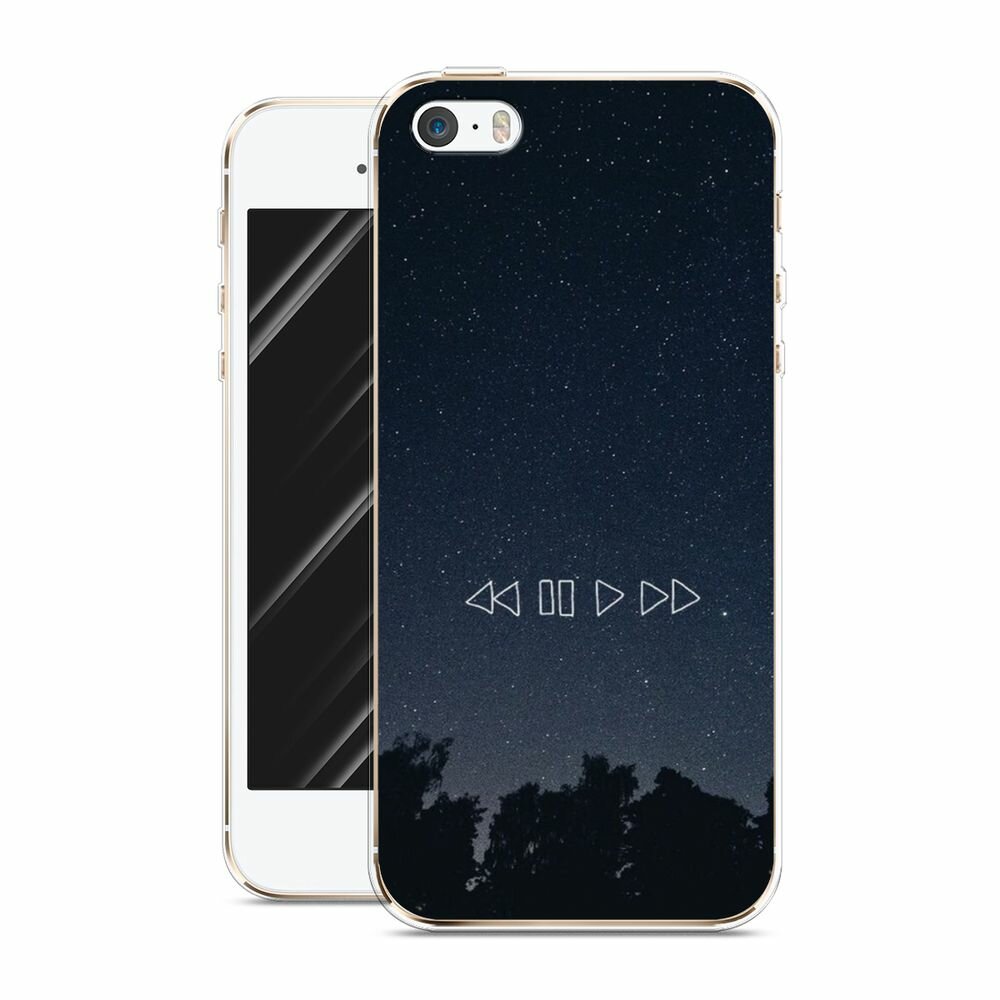 Чехол на Apple iPhone 5/5S/SE / Айфон 5/5S/SE с принтом "Космическая музыка" — фото 1