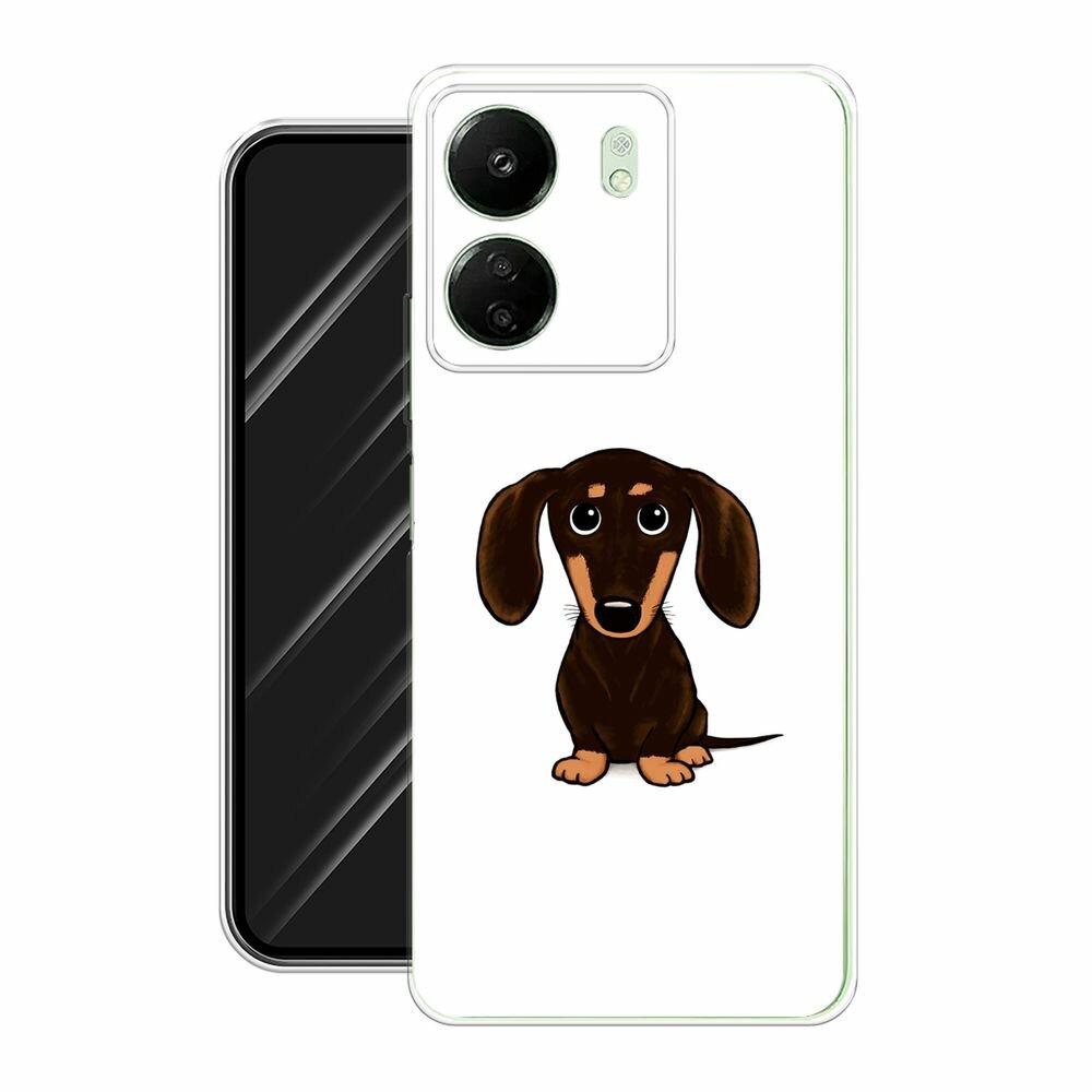 Чехол на Xiaomi Redmi 13C/Poco C65 / Сяоми Редми 13C/Поко С65 с принтом "Маленькая такса" — фото 1