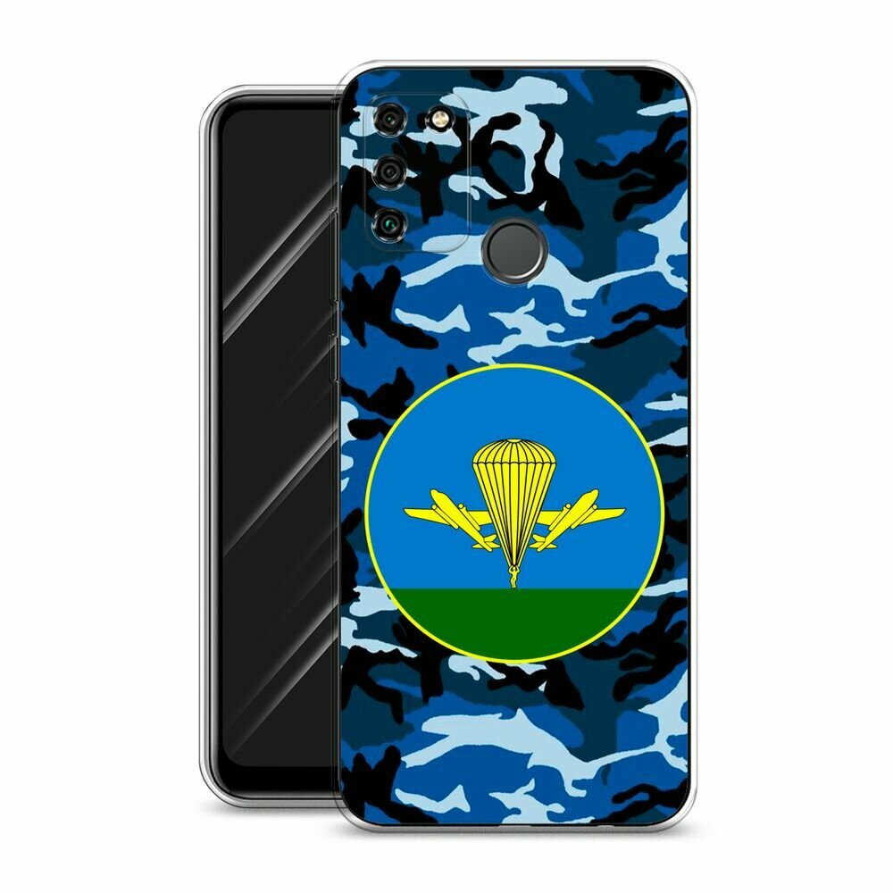 Силиконовый чехол на Honor 9A / Хонор 9А с принтом "ВДВ камуфляж" — фото 1