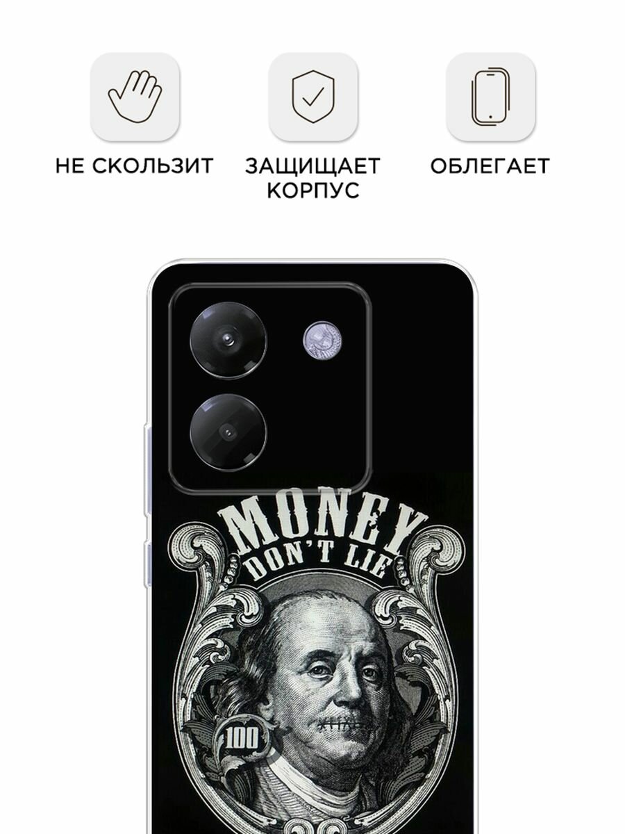 Силиконовый чехол на Poco M7 Pro / Поко М7 Про с принтом Money dont lie — фото 1