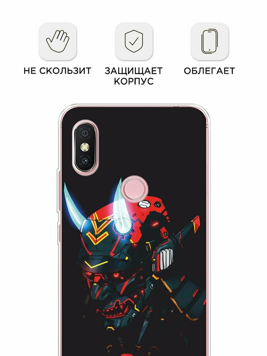 Чехол на Xiaomi Redmi S2 (Redmi Y2) / Сяоми Редми С2 (Редми Y2) с принтом "Неоновый самурай" — фото 1