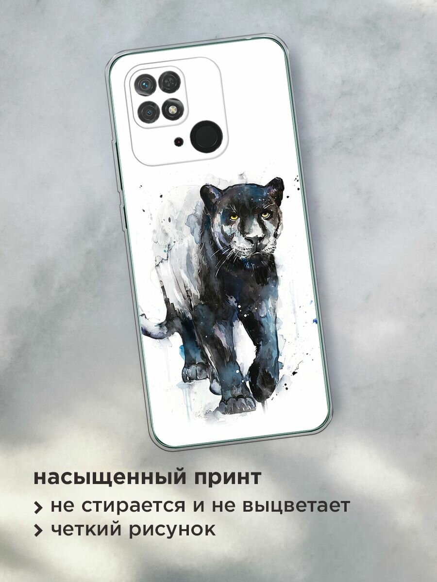Чехол на Xiaomi Redmi 10C / Сяоми Редми 10C с принтом "Пантера арт 3" — фото 1