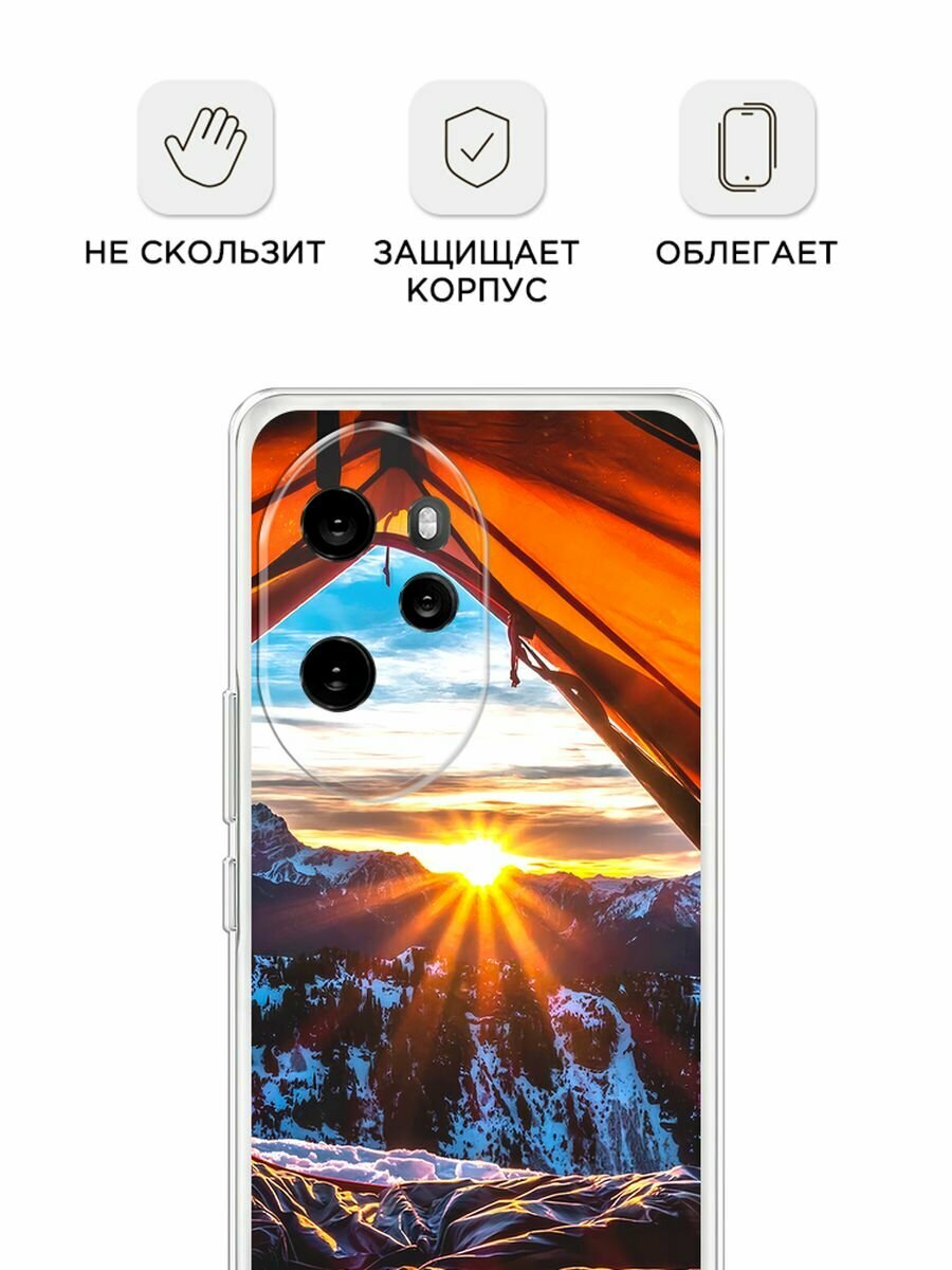 Силиконовый чехол на Honor 100 Pro / Хонор 100 Про с принтом "Горы 7" — фото 1
