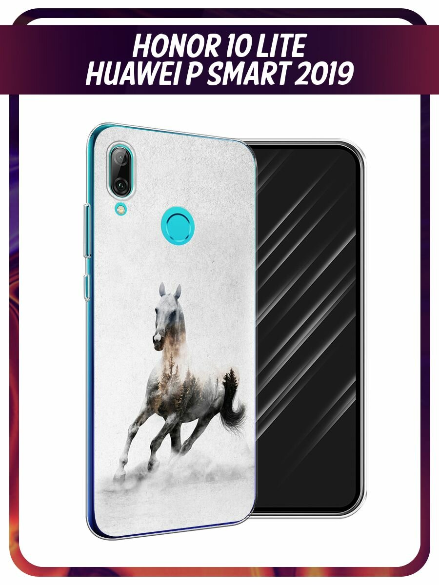Чехол на Huawei P Smart 2019/Honor 10 Lite / Хуавей П Смарт 2019 с принтом "Лошадь лес"