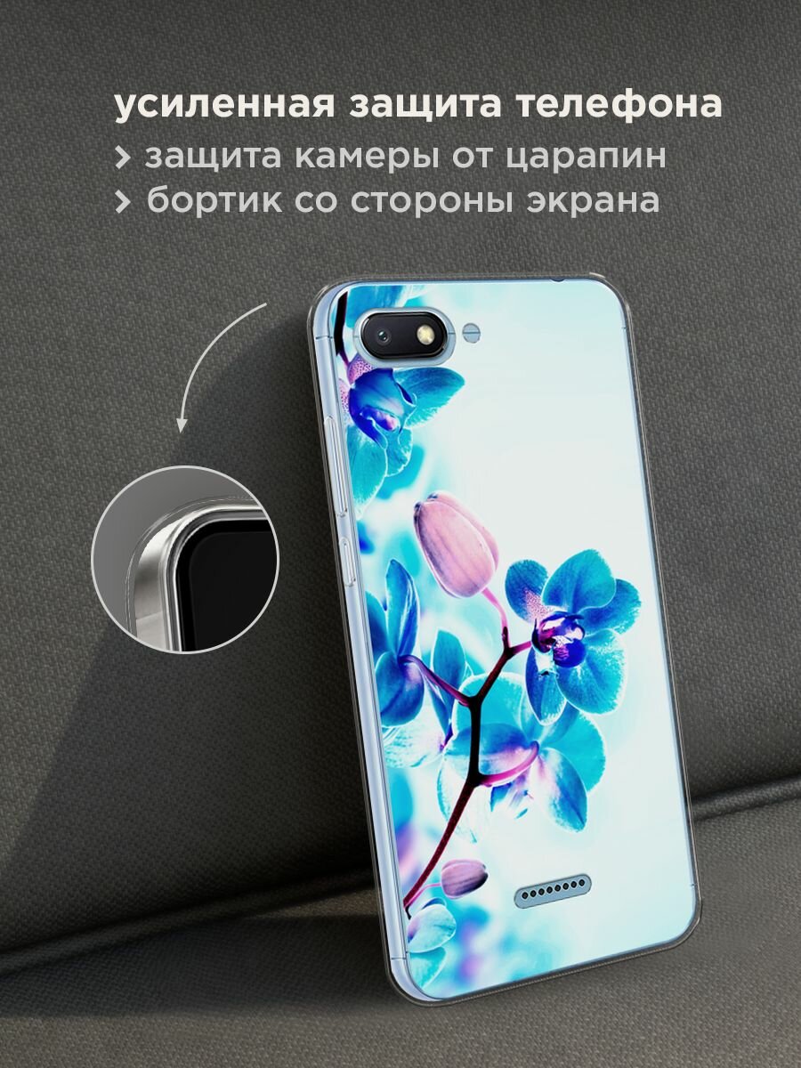 Чехол на Xiaomi Redmi 6A / Сяоми Редми 6А с принтом "Голубая орхидея" — фото 1