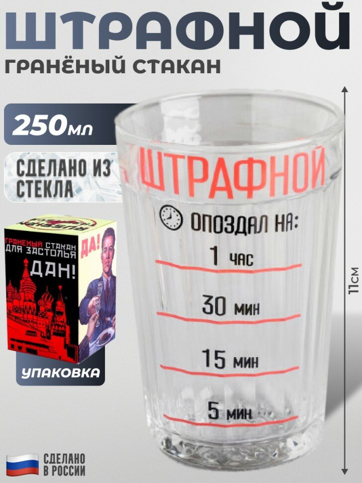 Гранёный стакан "Штрафной" (250 мл)