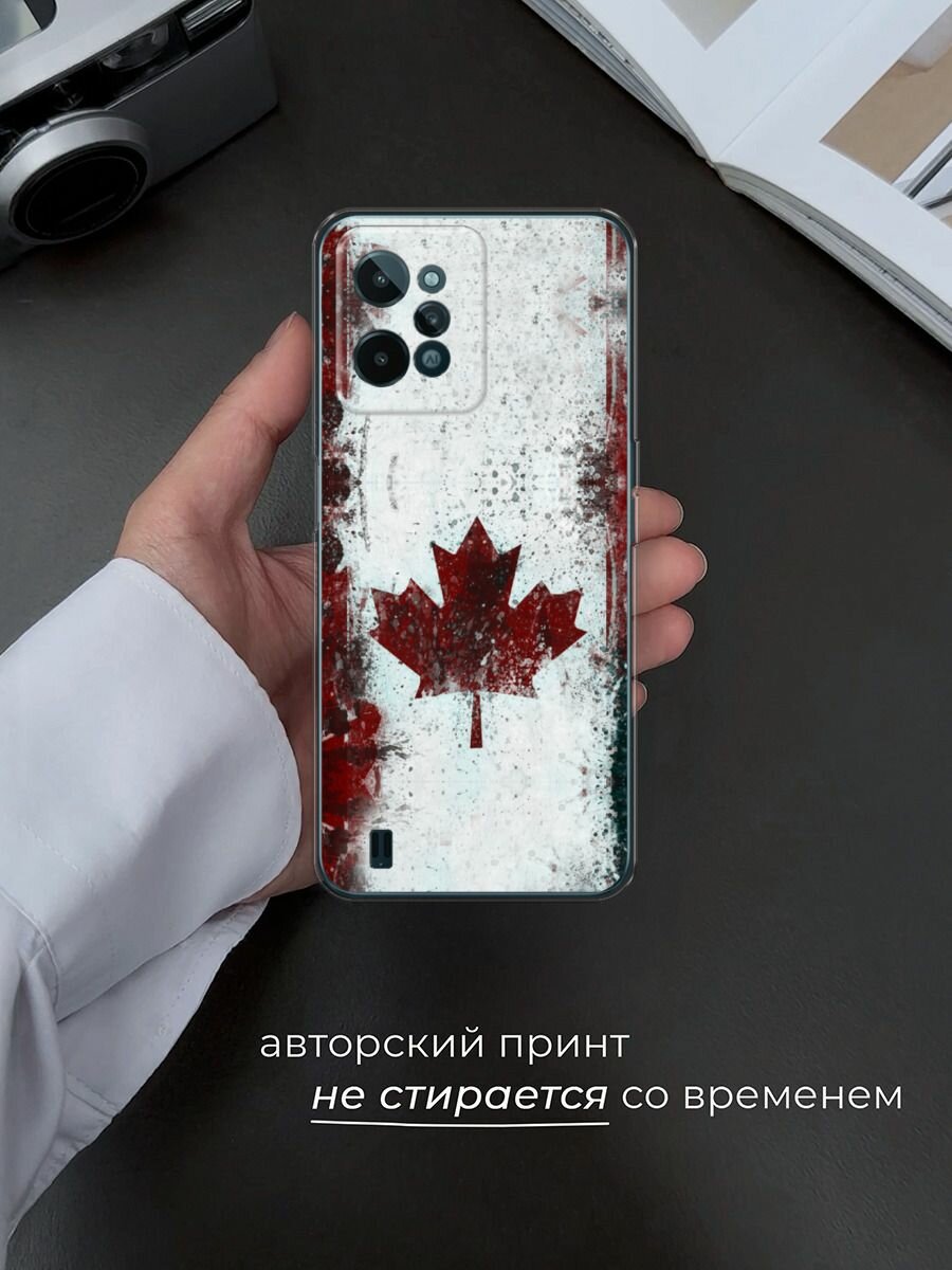 Силиконовый чехол на Realme C31 / Реалми C31 с принтом "Канада" — фото 1