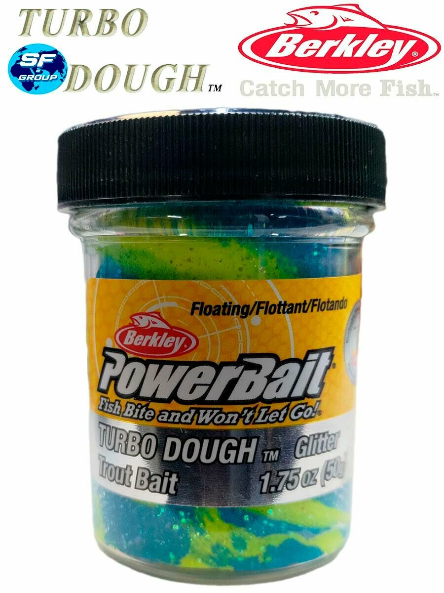 Паста Berkley PowerBait Turbo Dough Trout Bait Blue Neon 50g