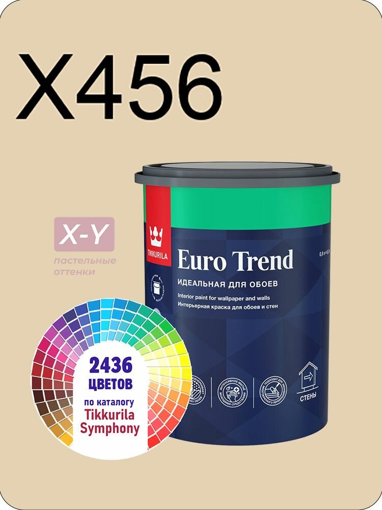Краска для обоев Tikkurila Euro Trend 0,9л. пастельные оттенки X456