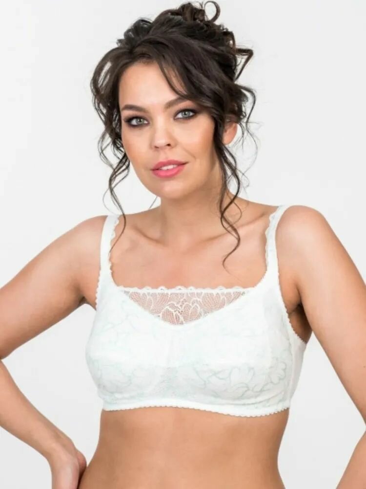 Бюстгальтер ортопедический после мастэктомии 0791 Valeria молочный с декором 80E