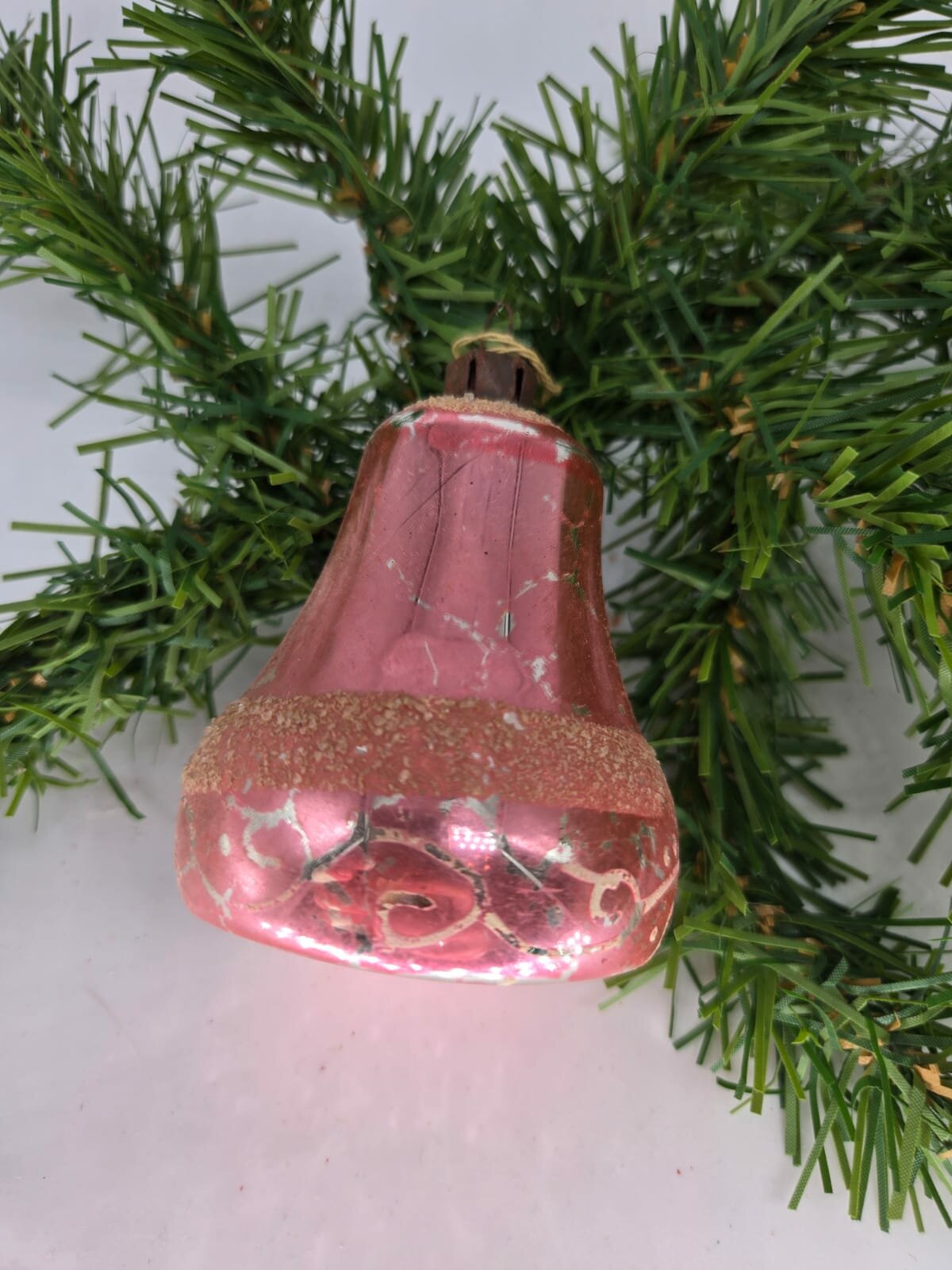 Елочная игрушка Колокольчик винтажная советская, стекло, СССР