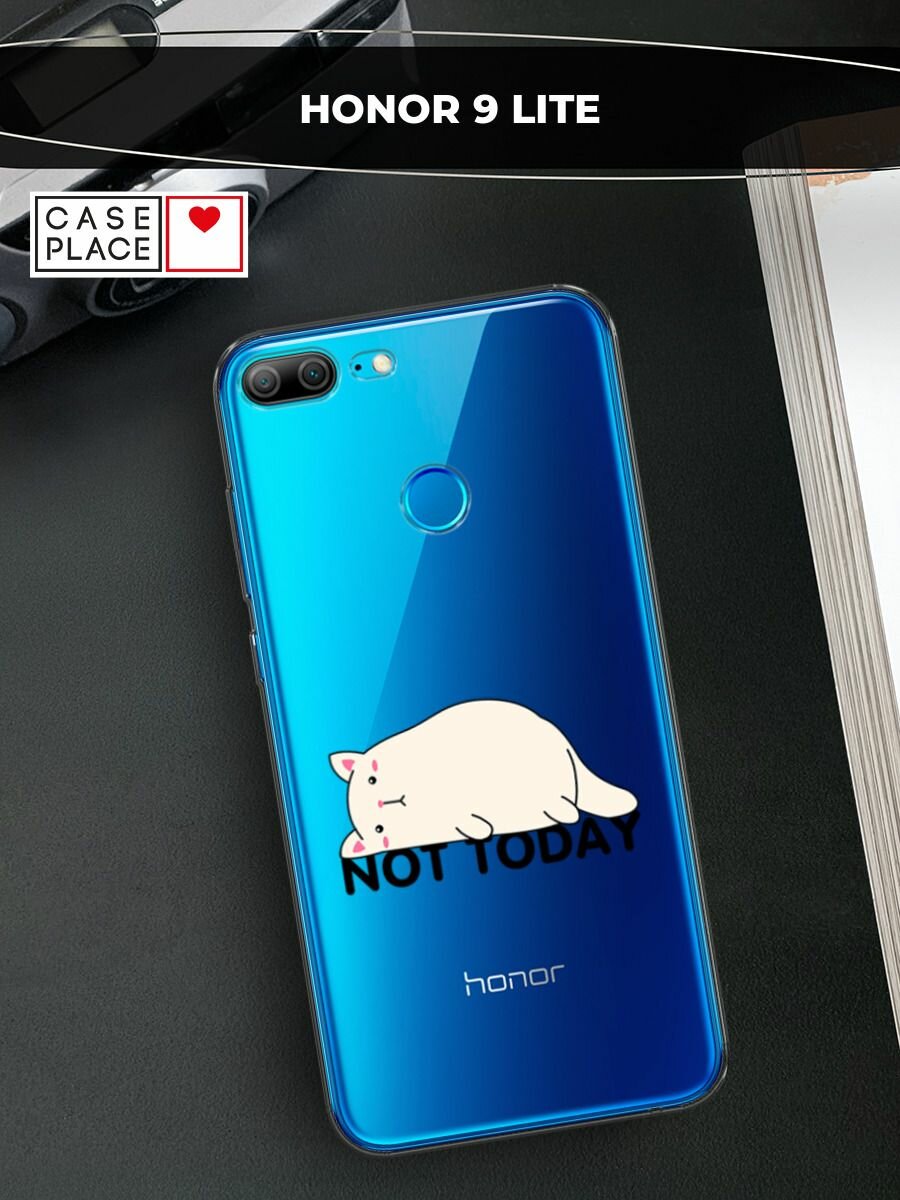 Чехол на Honor 9 Lite / Хонор 9 Лайт с принтом "Cat not today", прозрачный