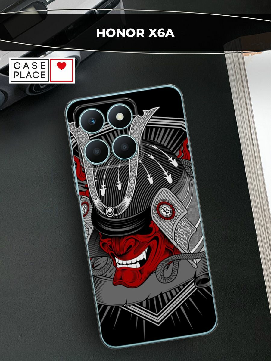 Чехол на Honor X6A / Хонор X6A с принтом "Красная маска самурая"