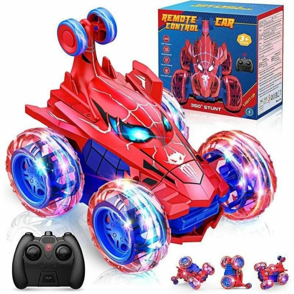 Spider-Man 4WD Remote Control Stunt Car 360 градусов поворот с функцией дрифта с радио дистанционного управления Подарок для детей