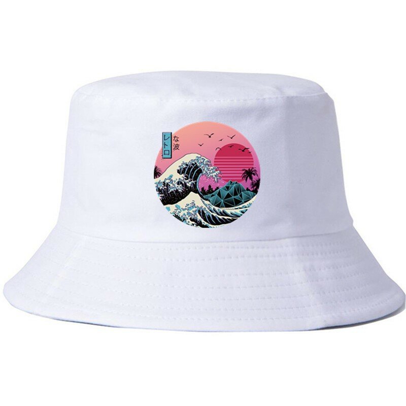 Аниме ведро шляпа Waves Sunsets унисекс повседневная пляжная шляпа для рыболовов солнцезащитная шляпа подходит для подростков и взрослых