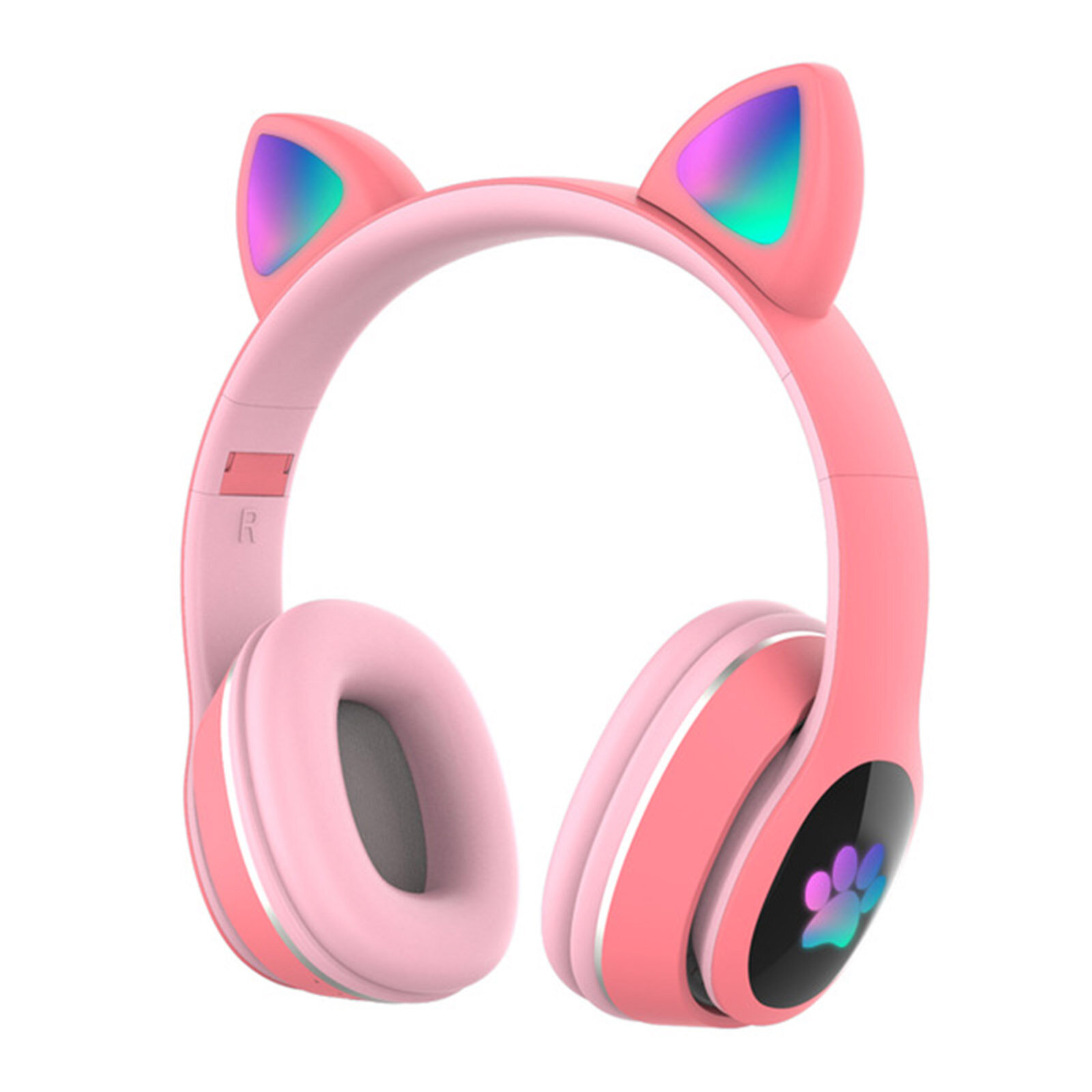 Наушники наушники L400 Over Ear Music Headset с свечением ушей кота 7 цветов дыхательных огней раз접ные беспроводные BT5.0 с микрофоном AUX IN TF карта MP3 плеер для ПК ноутбук компьютер мобильный телефон черный розовый синий фиолетовый белый