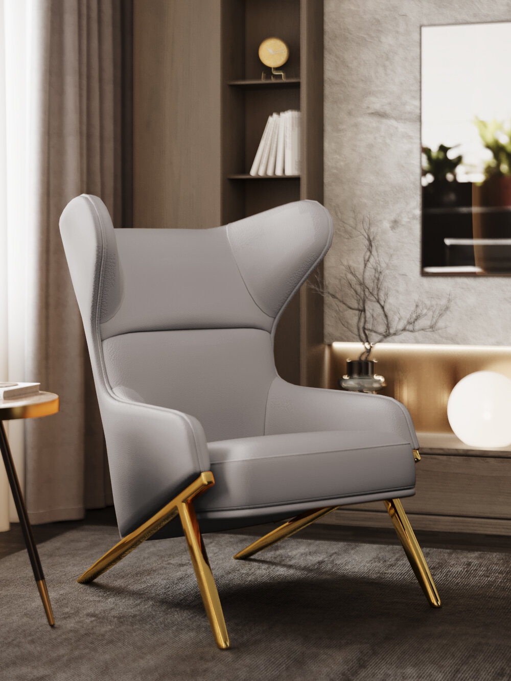 Кресло дизайнерское в современном стиле VESPA, экокожа 70х90х70