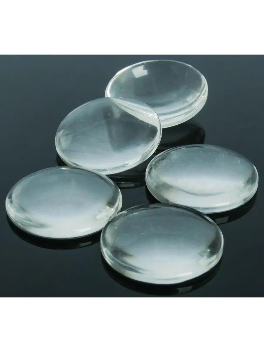 Кабошон стекло, круг 18мм (набор 5шт)