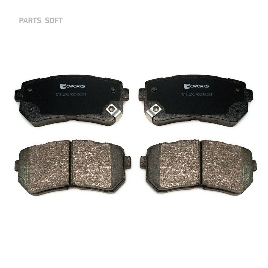 CWORKS Тормозные колодки задние, Low Metallic