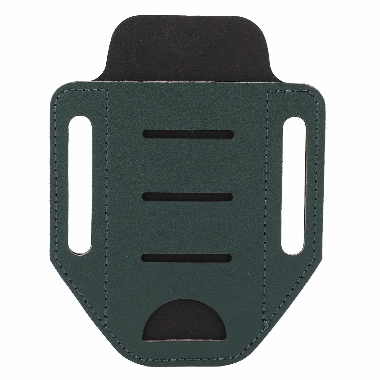 Кожаный чехол для мультитула EDC с одним карманом-органайзером и держателем для фонарика на поясе CampingGreen